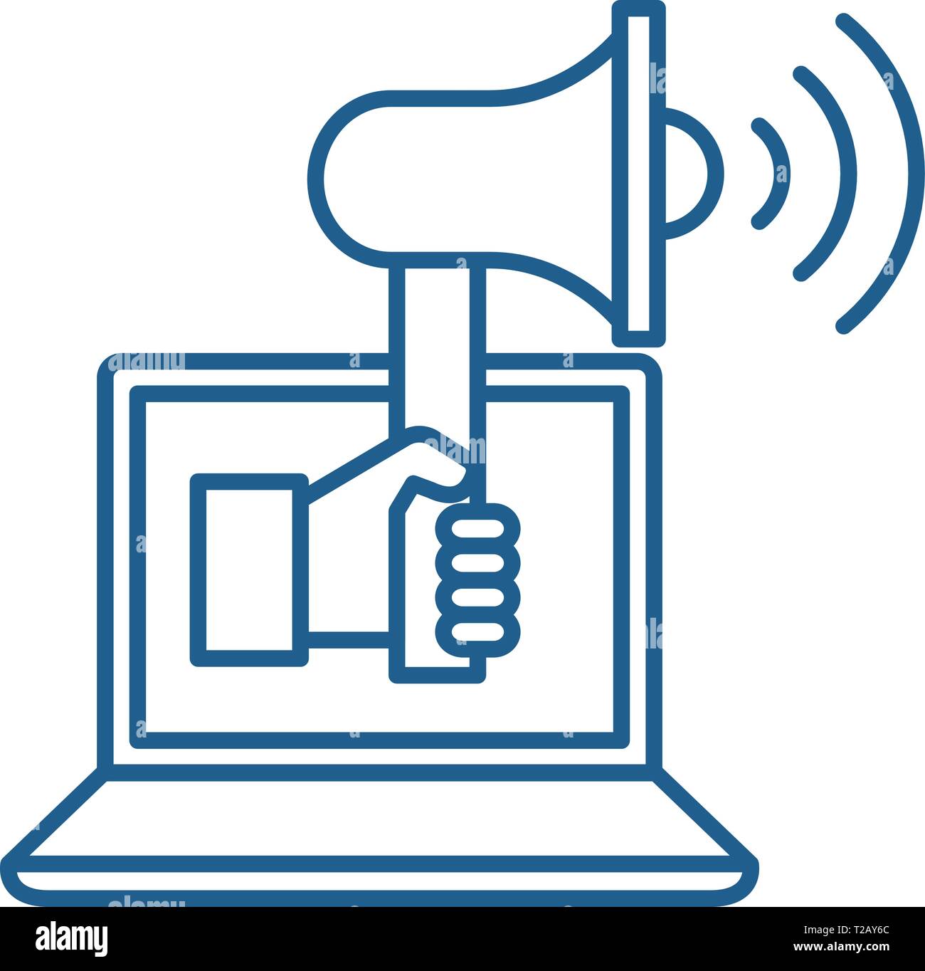Marketing plan line icon concept. Marketing plan flat vector symbol ...