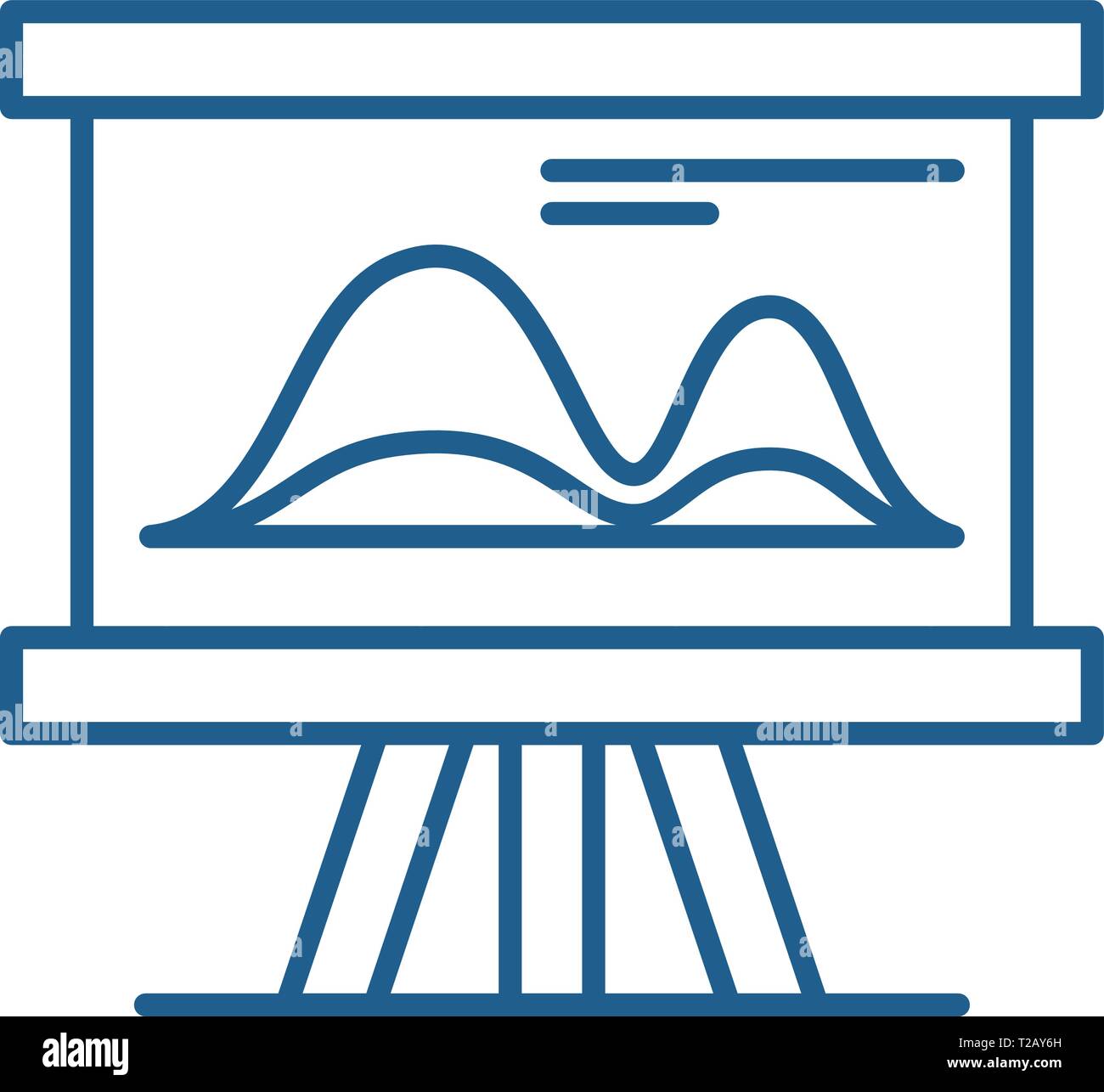 Marketing trends line icon concept. Marketing trends flat vector symbol ...