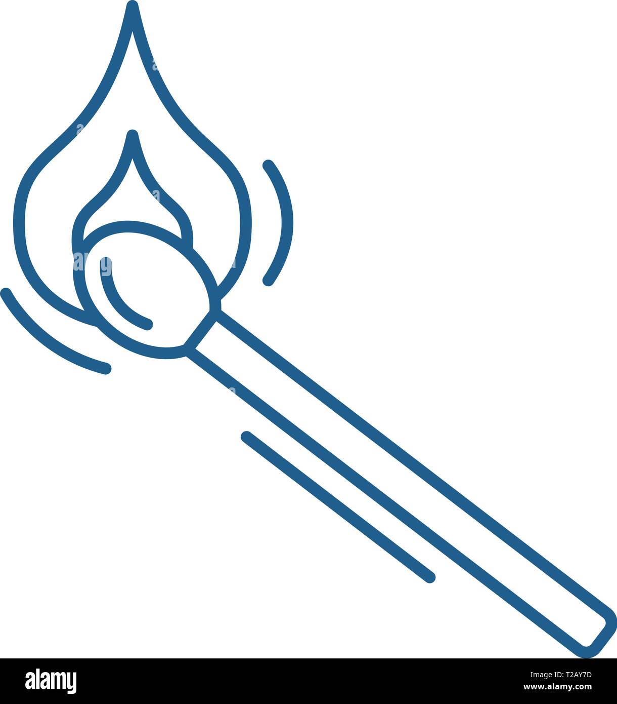 Match line icon concept. Match flat vector symbol, sign, outline ...