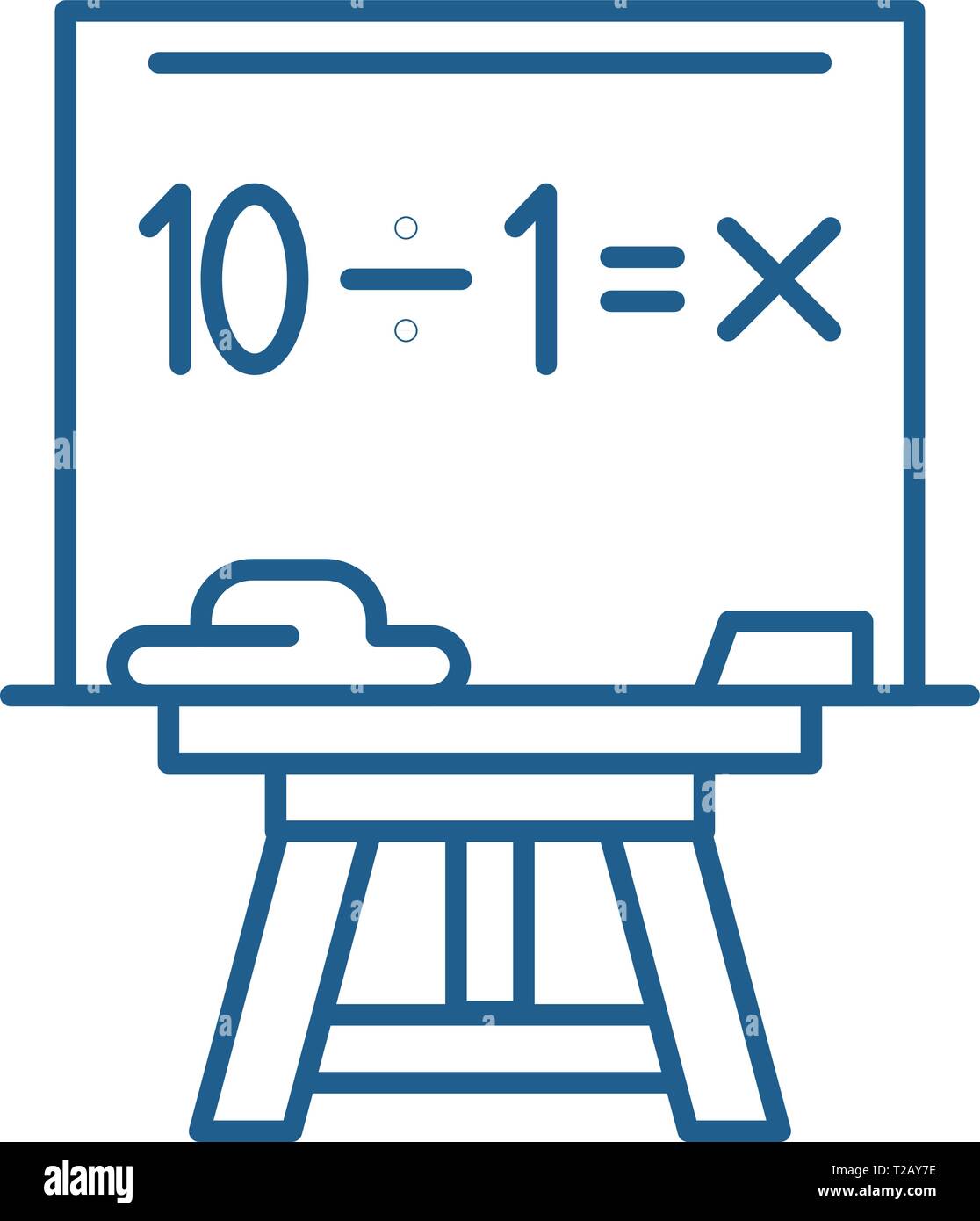 Maths line icon concept. Maths flat vector symbol, sign, outline ...