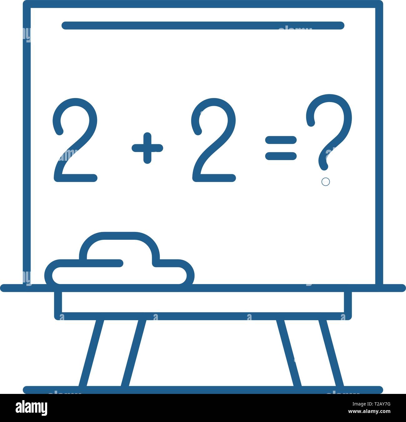 Maths lessons line icon concept. Maths lessons flat vector symbol, sign ...