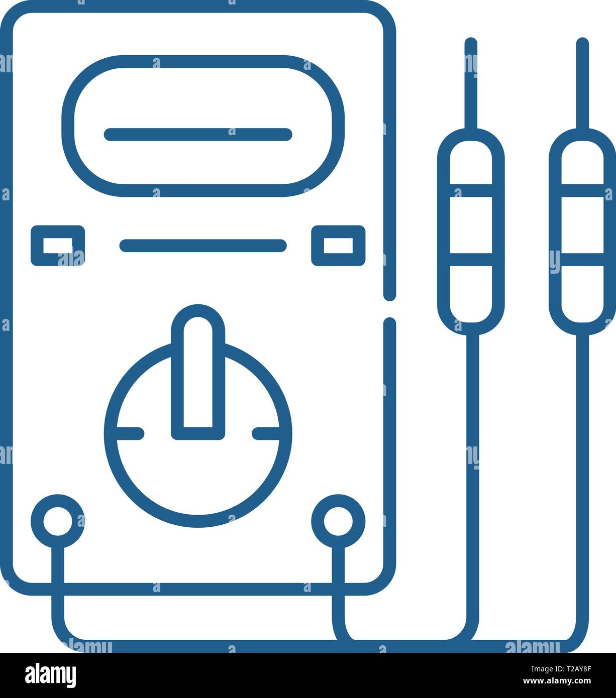 Measuring instruments line icon concept. Measuring instruments flat ...