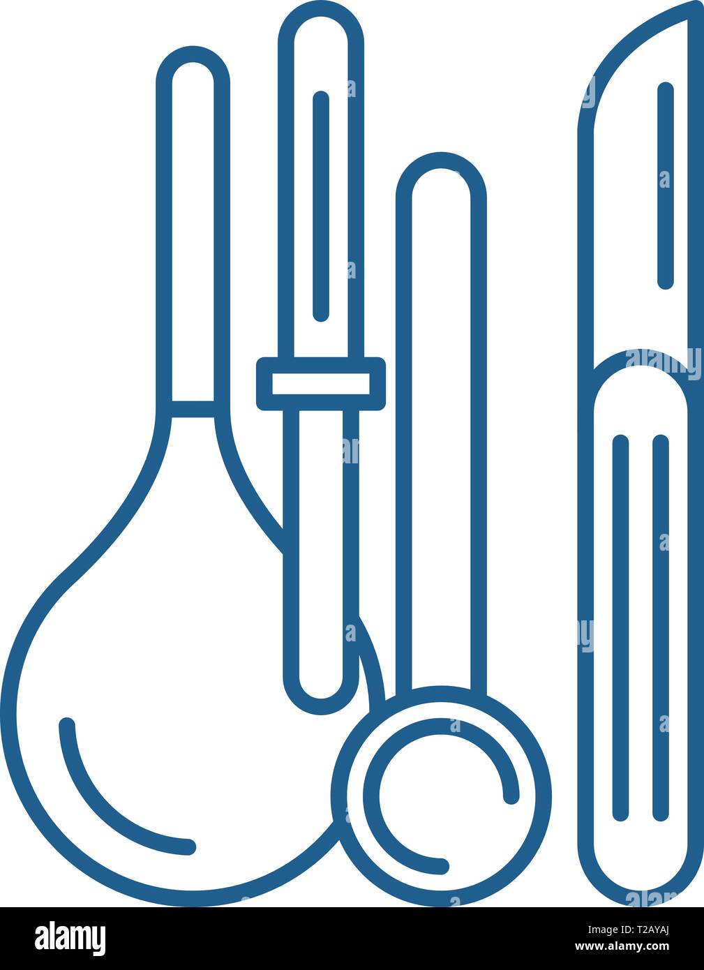 Medical instruments line icon concept. Medical instruments flat vector ...