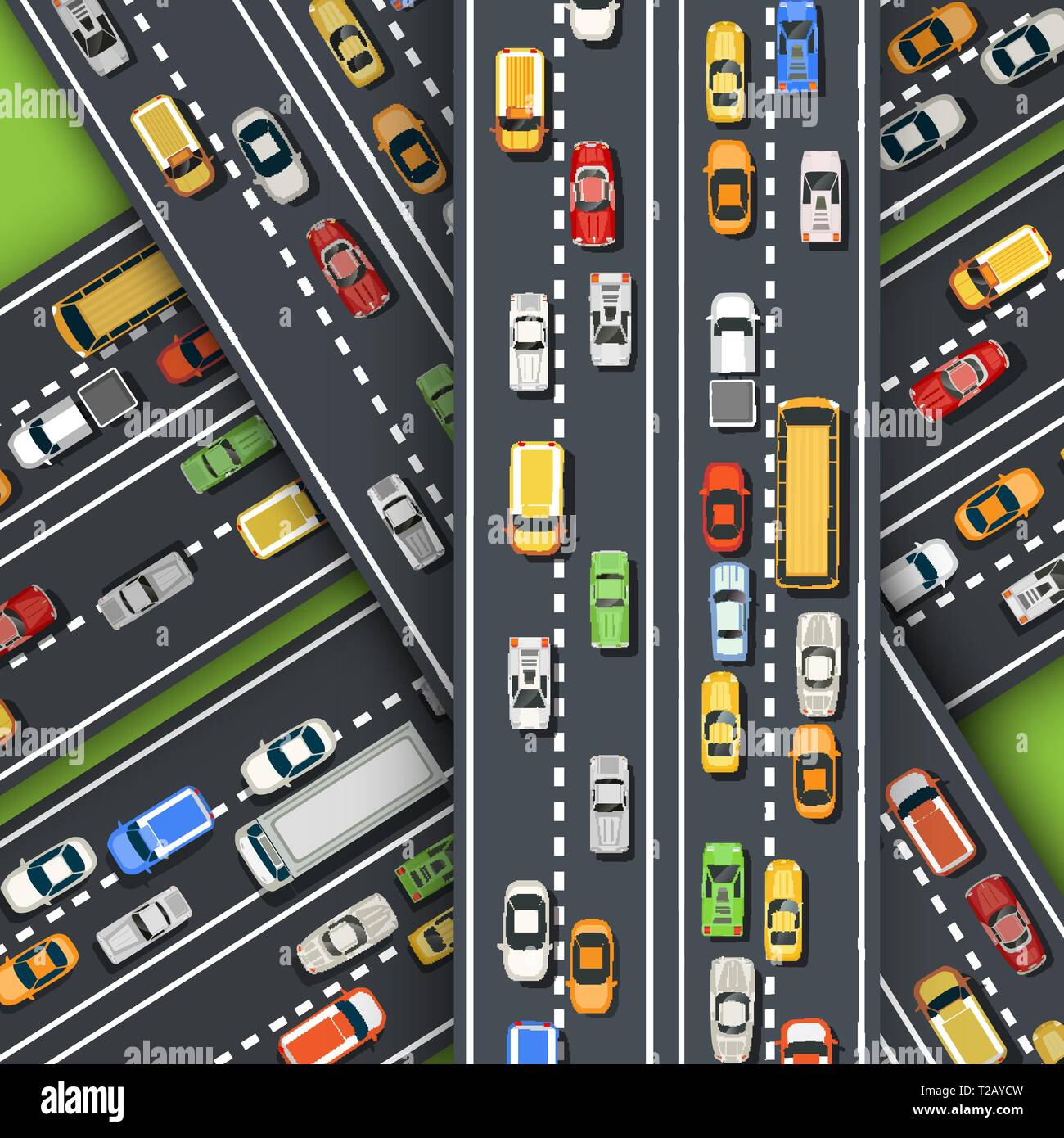 Buses aerial view Stock Vector Images - Alamy