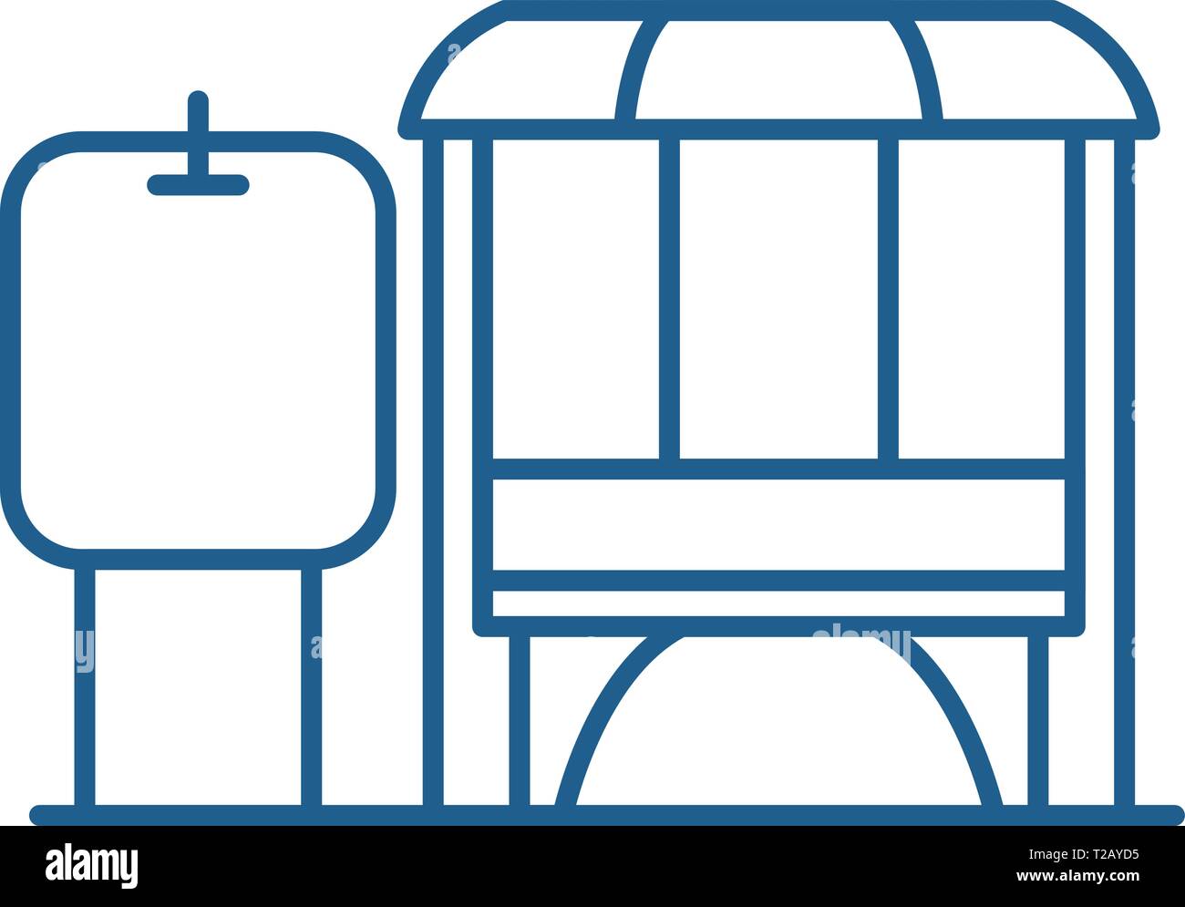 Mini gas station line icon concept. Mini gas station flat vector symbol ...