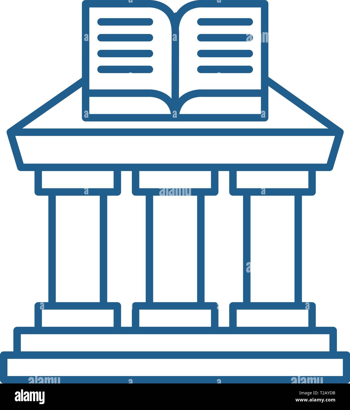 Ministry of education line icon concept. Ministry of education flat ...