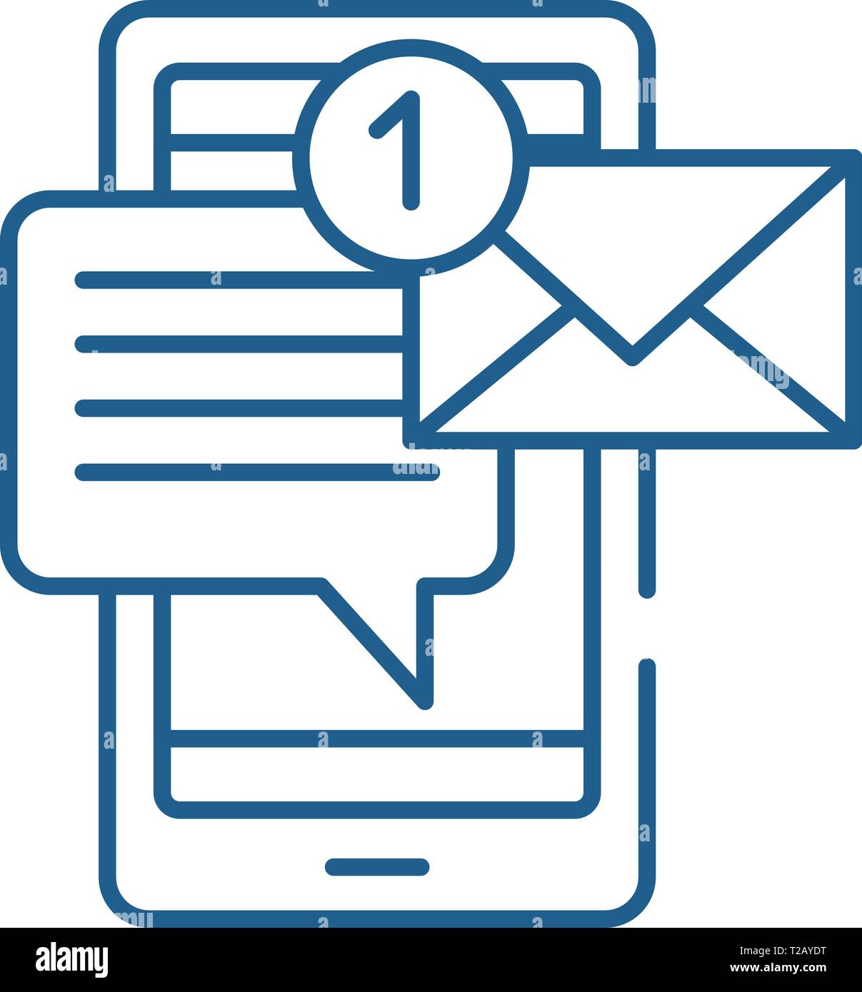 Mobile chat bot line icon concept. Mobile chat bot flat vector symbol ... Mobile chat bot line icon concept. Mobile chat bot flat vector symbol ...