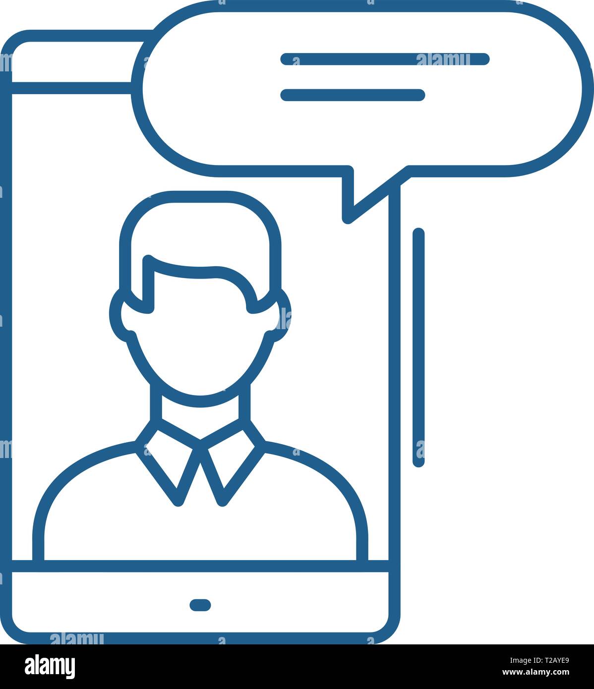 Mobile conversation line icon concept. Mobile conversation flat vector ... Mobile conversation line icon concept. Mobile conversation flat vector ...