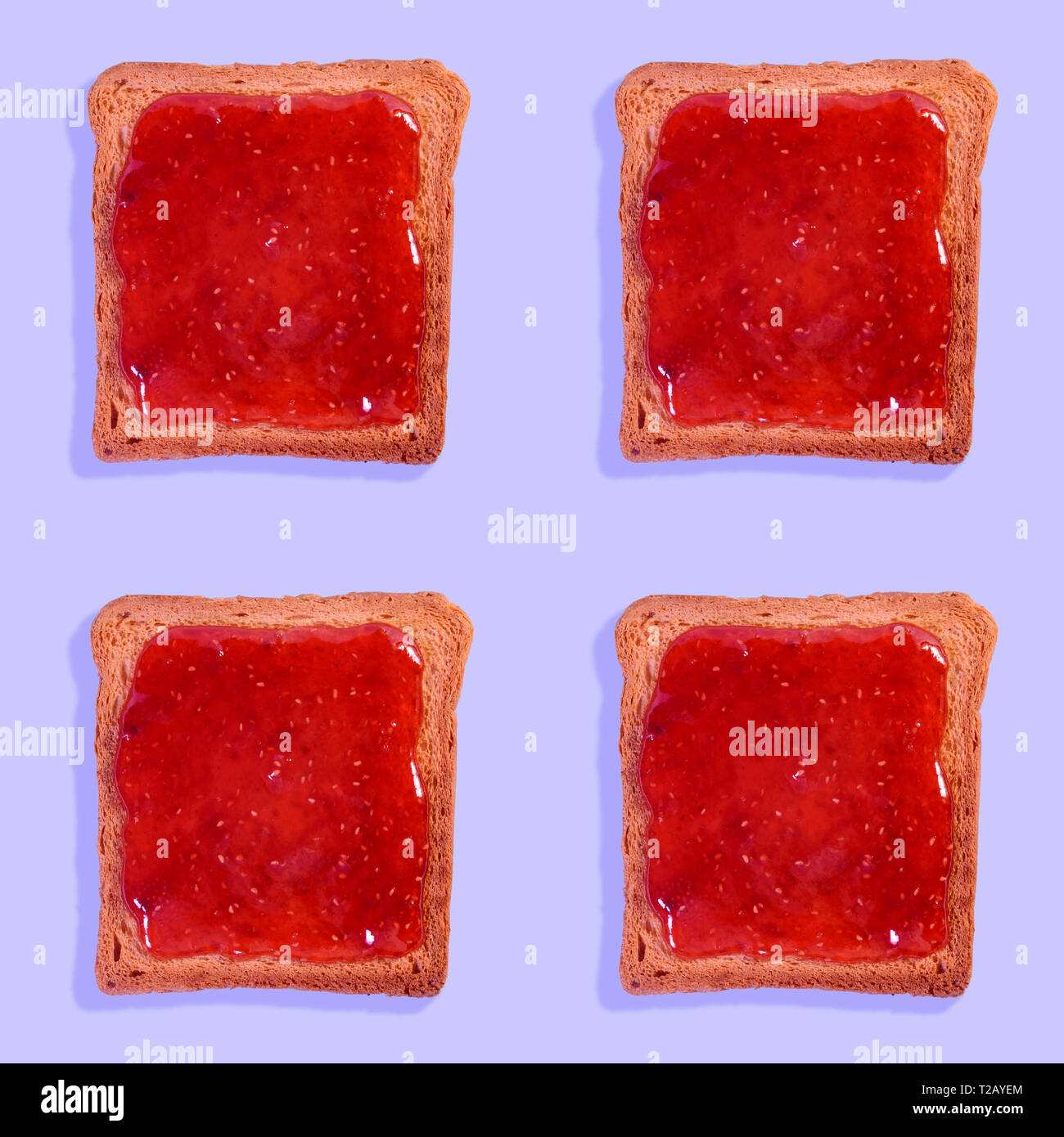 Raspberry jam toast pattern Stock Photo - Alamy