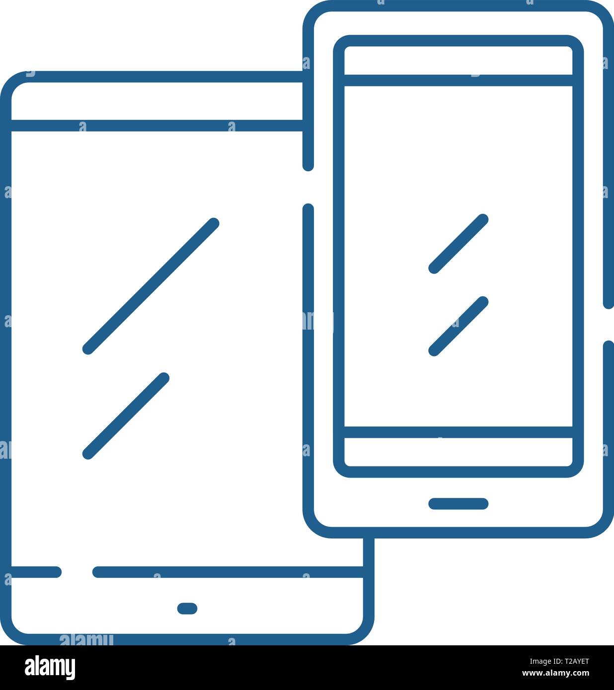 Mobile devices line icon concept. Mobile devices flat vector symbol ...