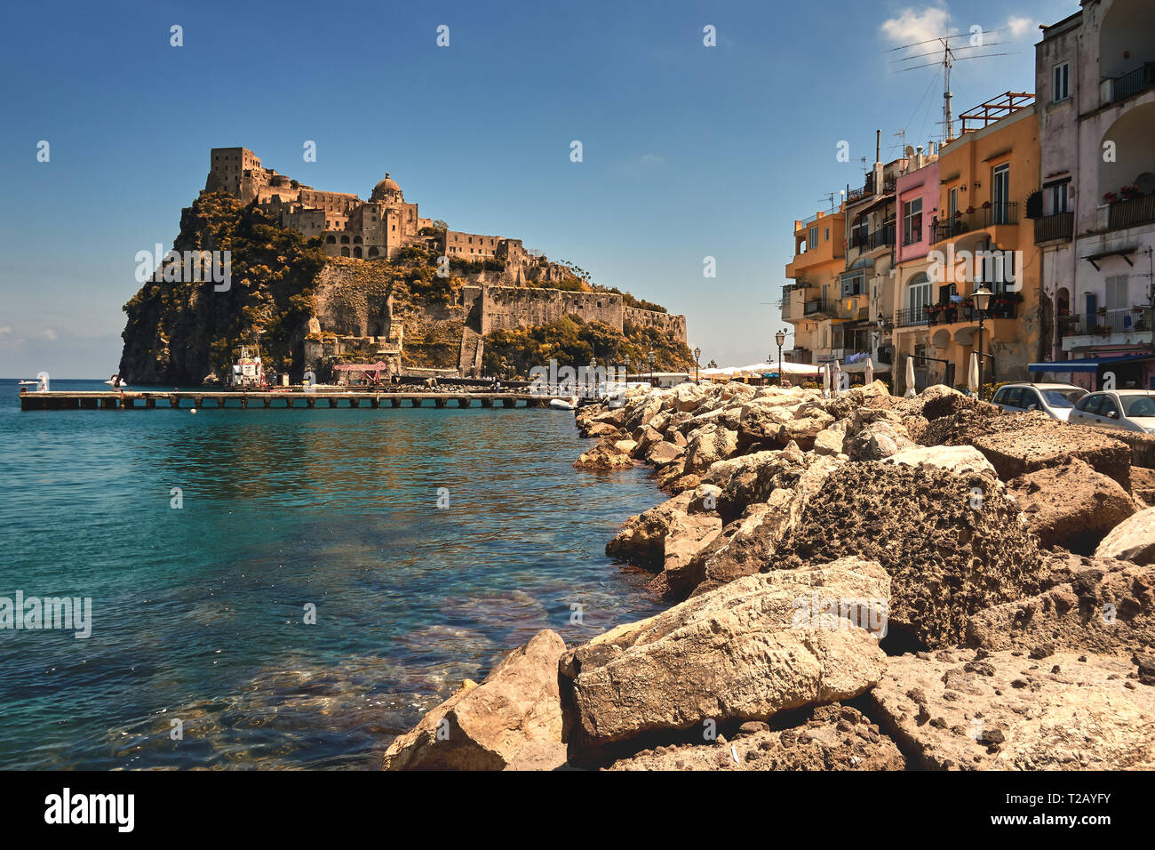 historic Aragonese Castle in the Ischia Ponte area. Ischia Island in the Bay of Naples. italy ...