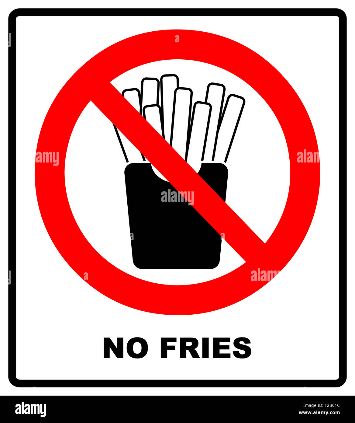Stop French fries. Ban fatty fast food. Sliced potatoes in paper box ...
