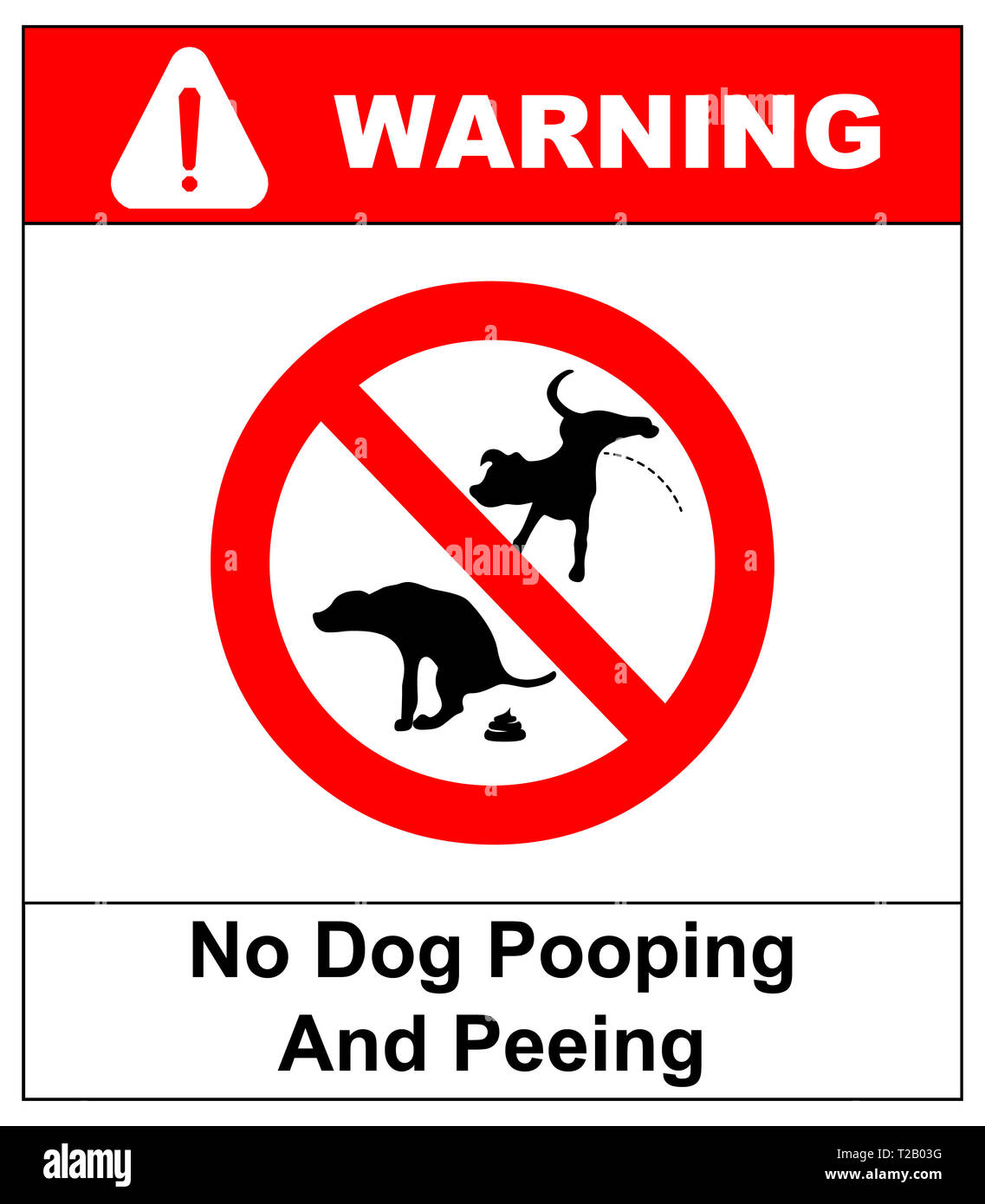 Warning forbidden sign no dog peeing and pooping. illustration isolated ...