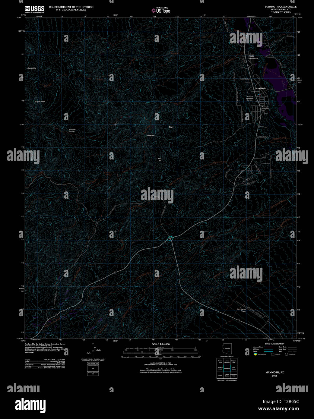 Mammoth arizona map hi-res stock photography and images - Alamy