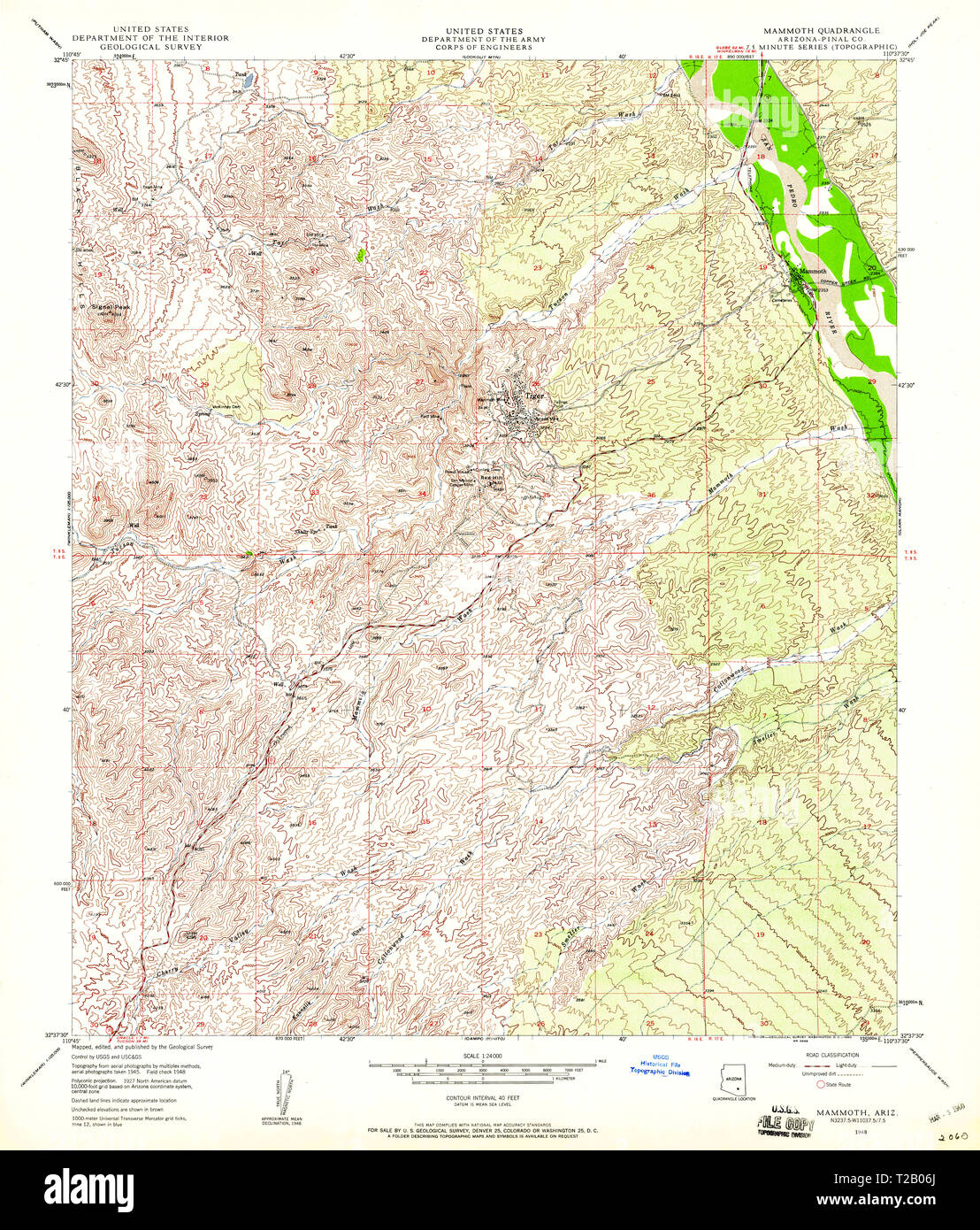 Mammoth arizona map hi-res stock photography and images - Alamy
