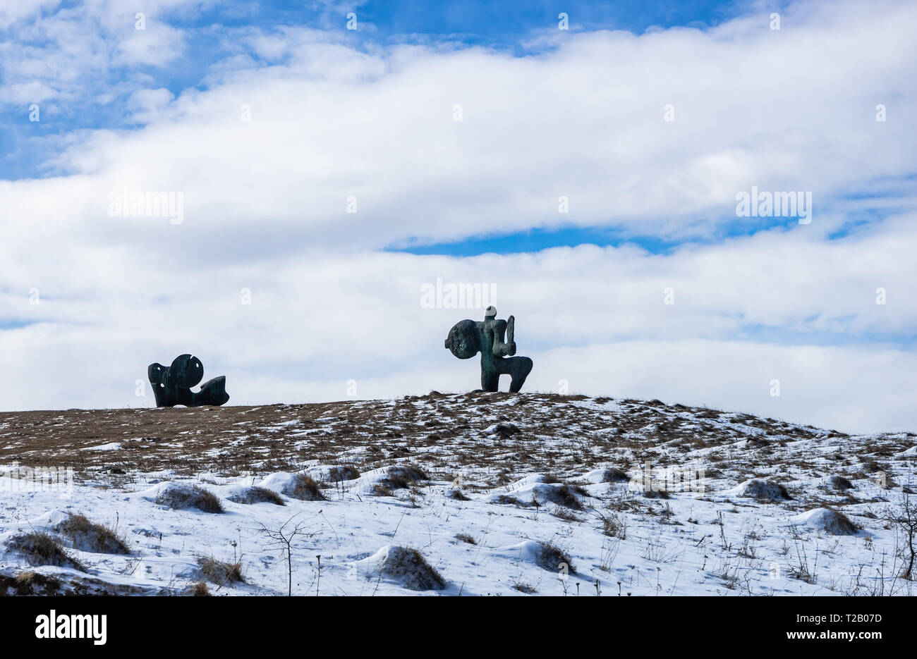 Famous Didgori battle monument with giant swards and sculptures of ...