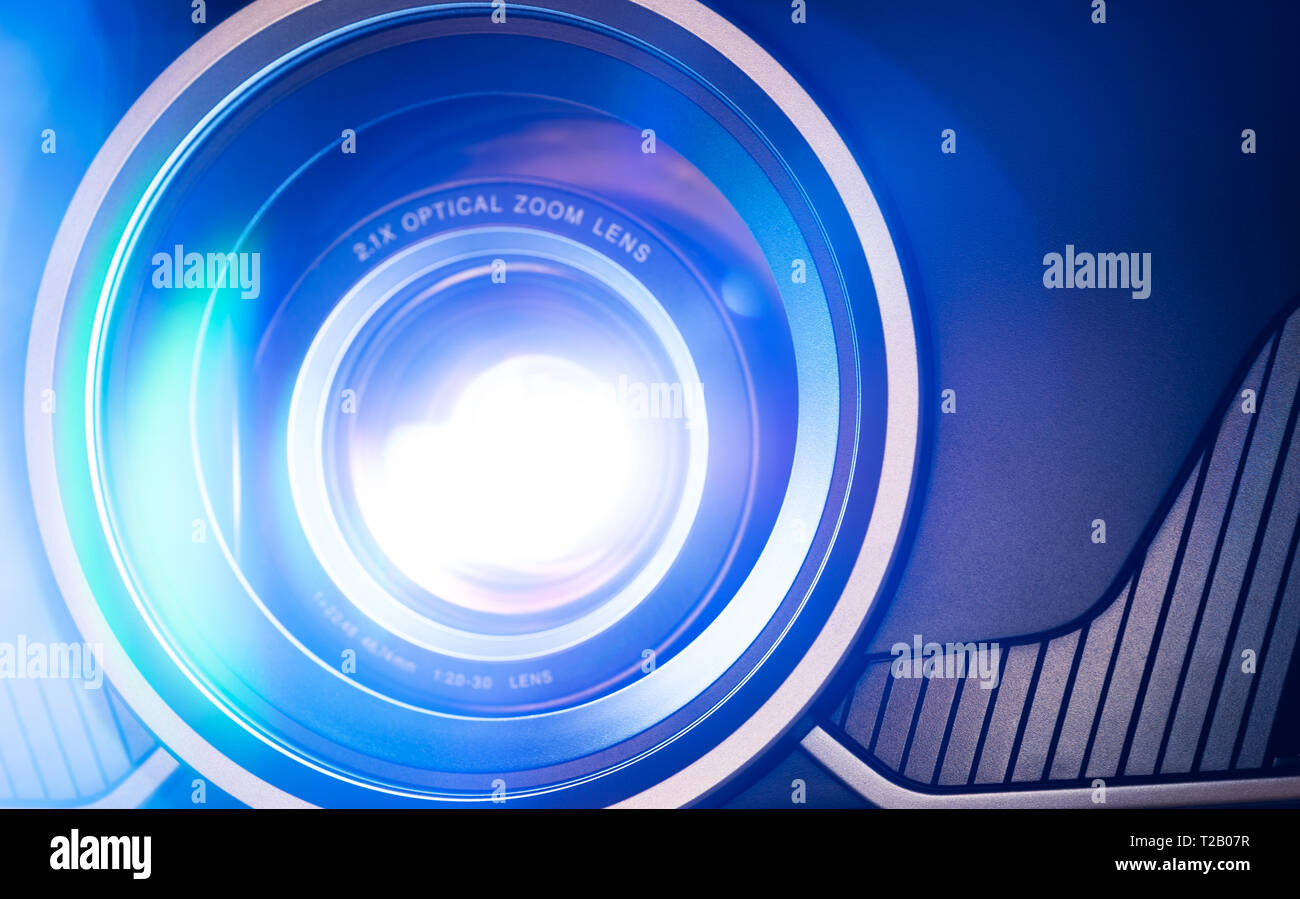 Closeup projector for cinema and presentation Stock Photo - Alamy