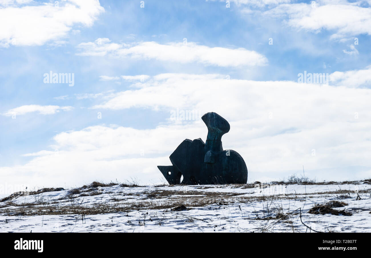 Famous Didgori battle monument with giant swards and sculptures of ...