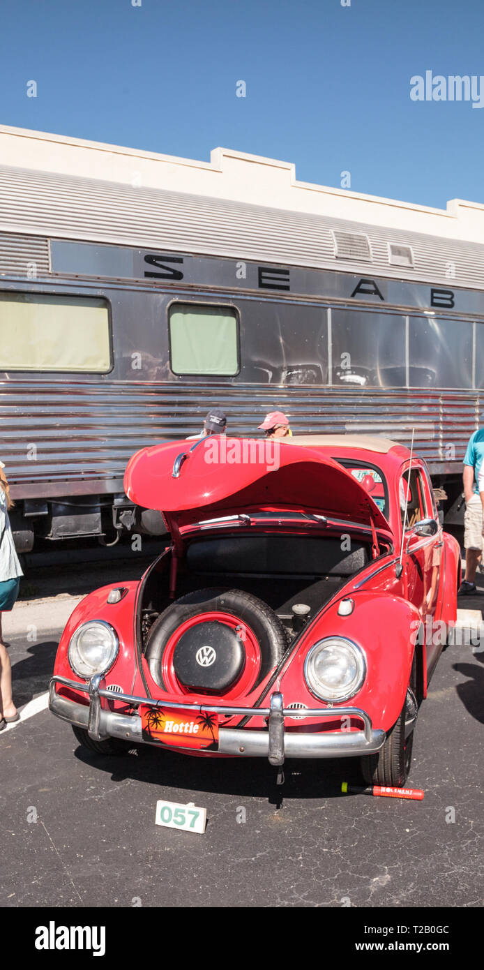 Naples, Florida, USA – March 23,2019: Red 1963 VW Bug at the 32nd ...