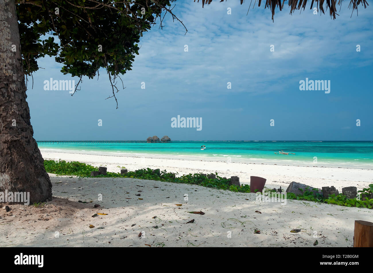 View of Zanzibar beach and sea - Tropical island - Indian ocean ...