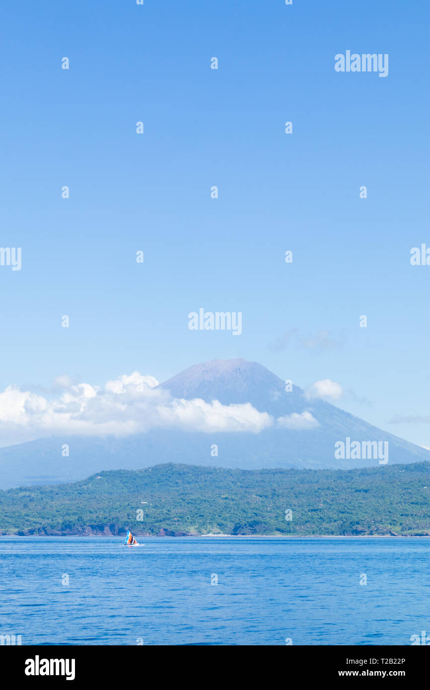 Agung volcano view from the sea. Bali island, Indonesia Stock Photo - Alamy