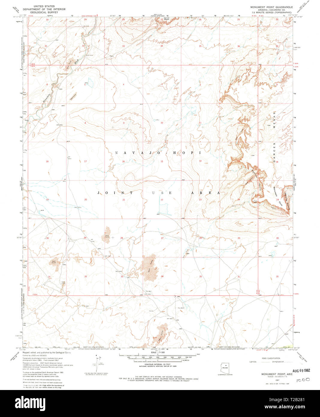 USGS TOPO Map Arizona AZ Monument Point 312447 1967 24000 Restoration ...