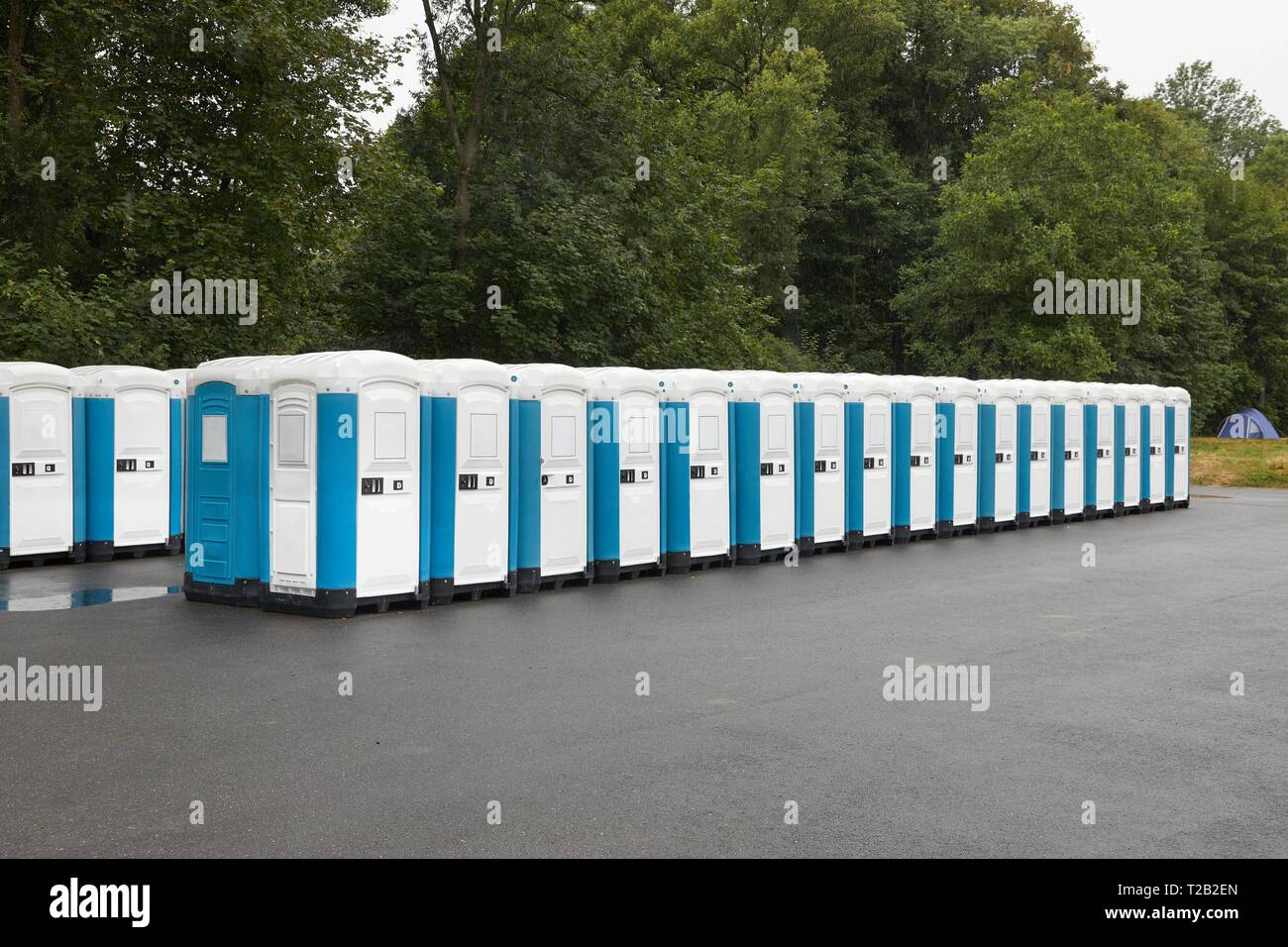 Toilets installed at a public event Stock Photo - Alamy