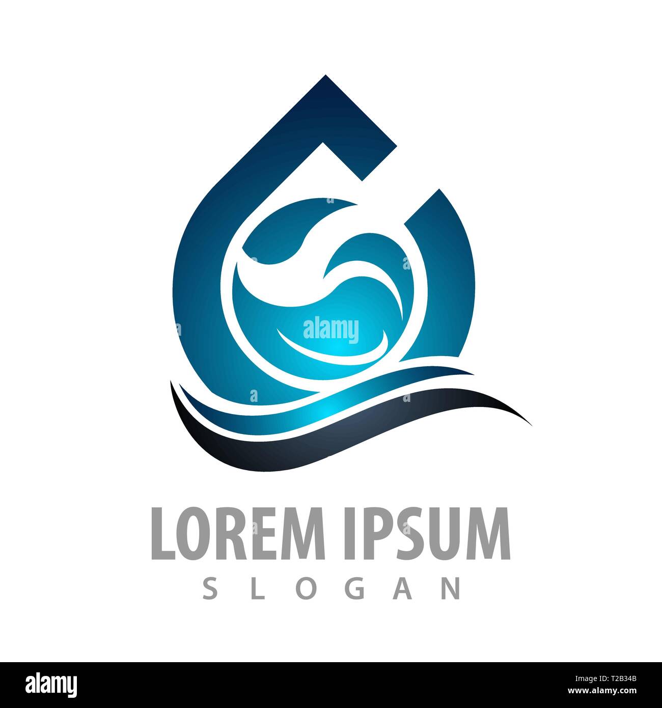 Shiny water drop wave concept design. Symbol graphic template element ...
