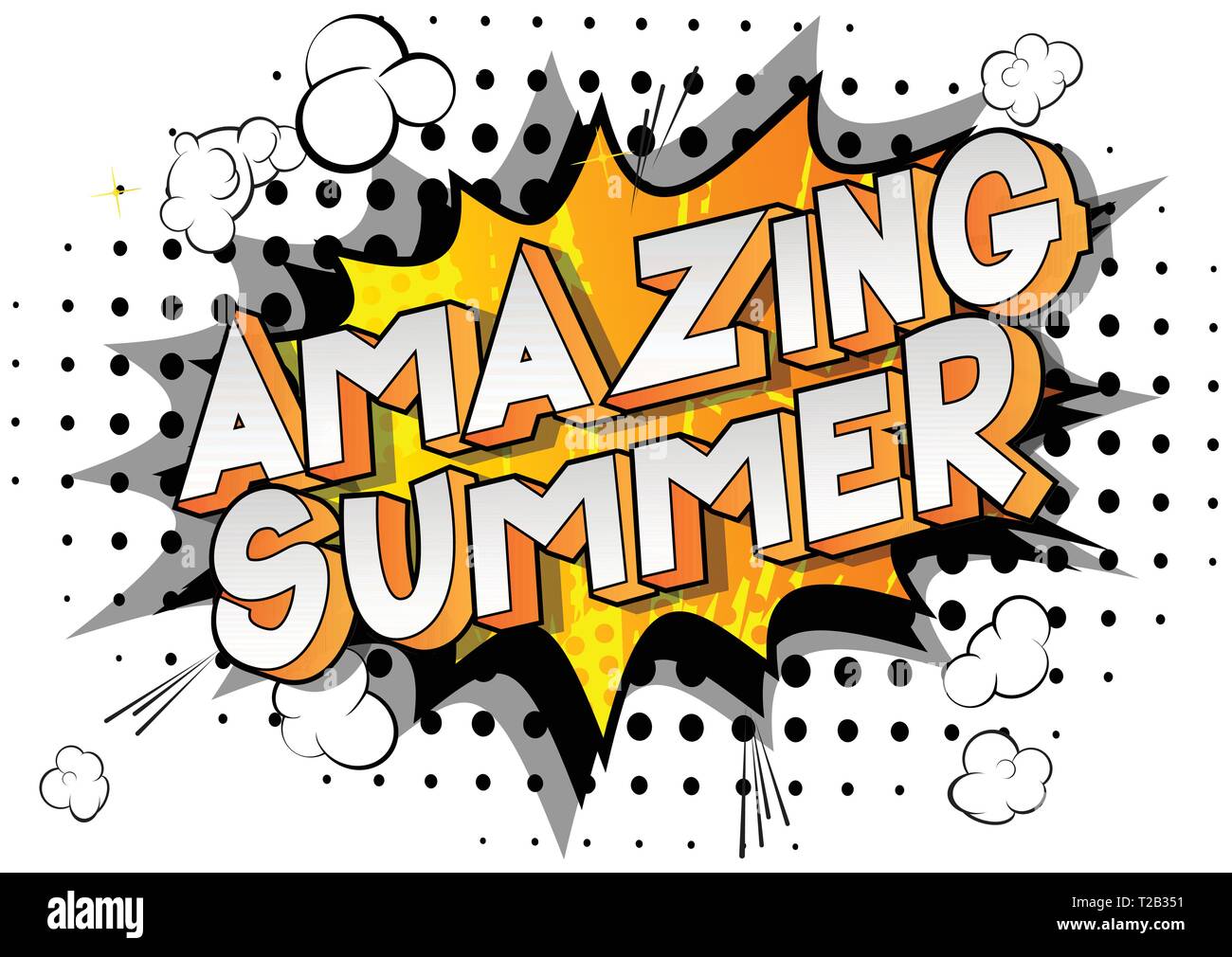 Amazing Summer - Vector illustrated comic book style phrase on abstract ...