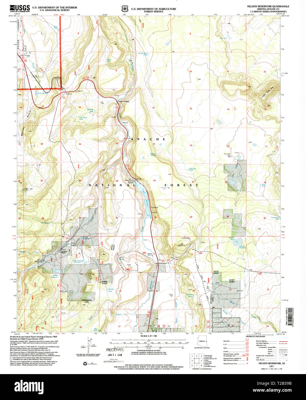 USGS TOPO Map Arizona AZ Nelson Reservoir 312605 1997 24000 Restoration ...