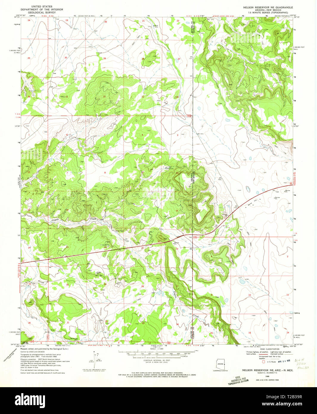 USGS TOPO Map Arizona AZ Nelson Reservoir NE 312606 1968 24000 ...