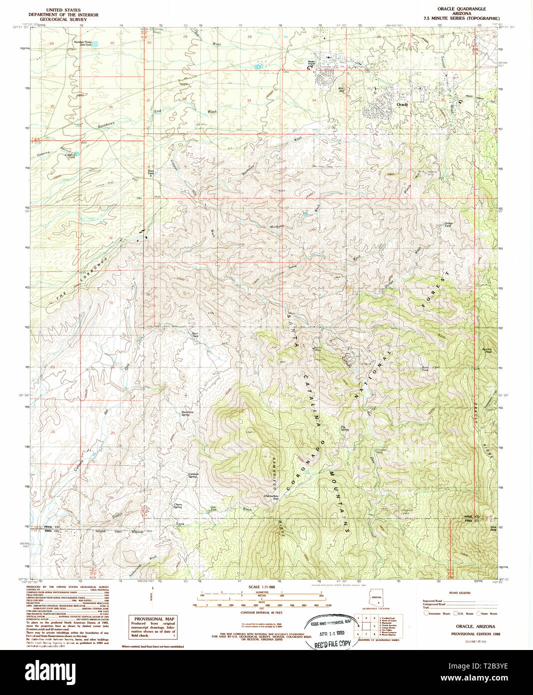 Oracle arizona map hi-res stock photography and images - Alamy