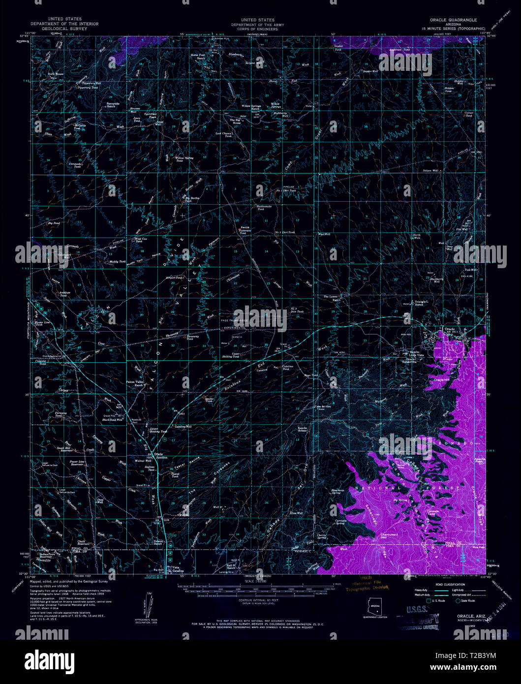 Oracle arizona map hi-res stock photography and images - Alamy