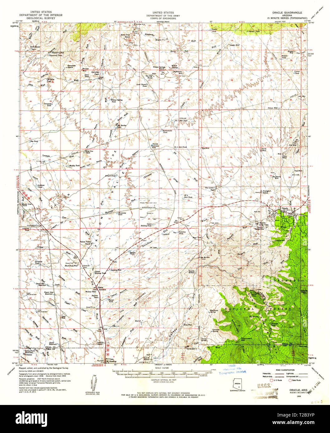 Oracle arizona map hi-res stock photography and images - Alamy