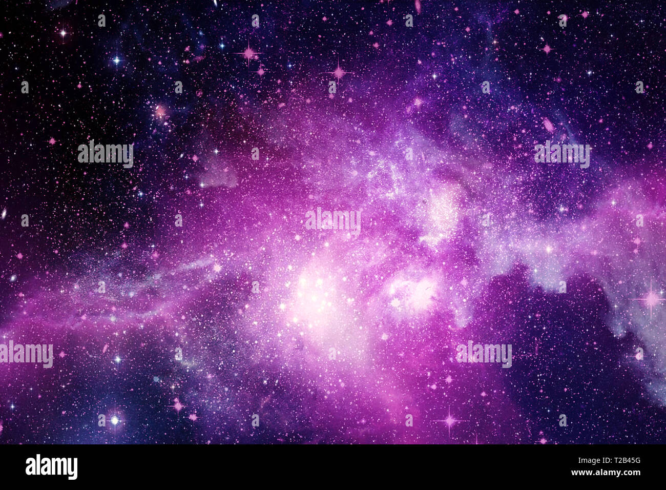 Artistic abstract pink bright smooth galaxy in the universe filled with ...