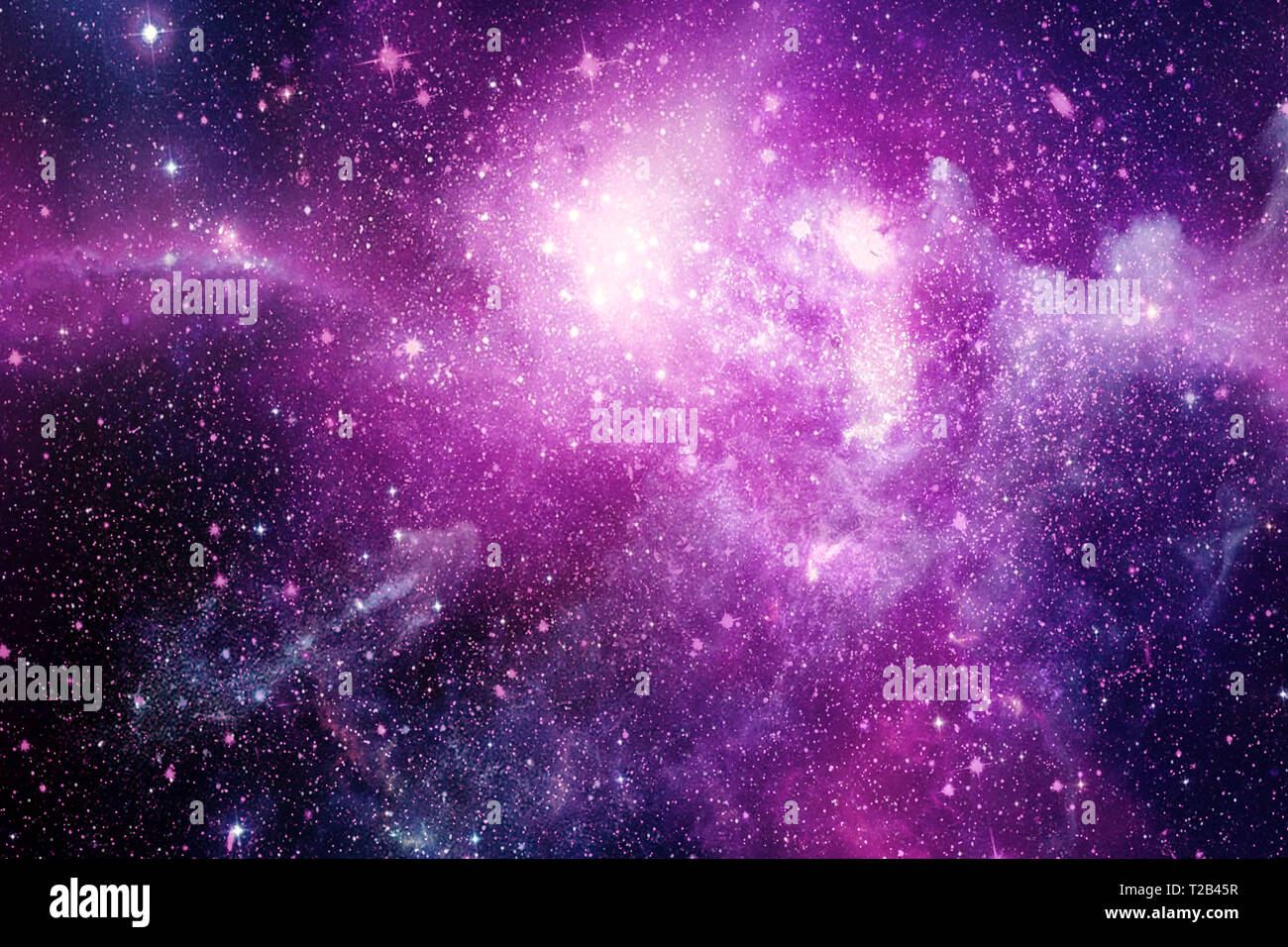 Abstract unique pink glowing smooth galaxy in the universe filled with ...