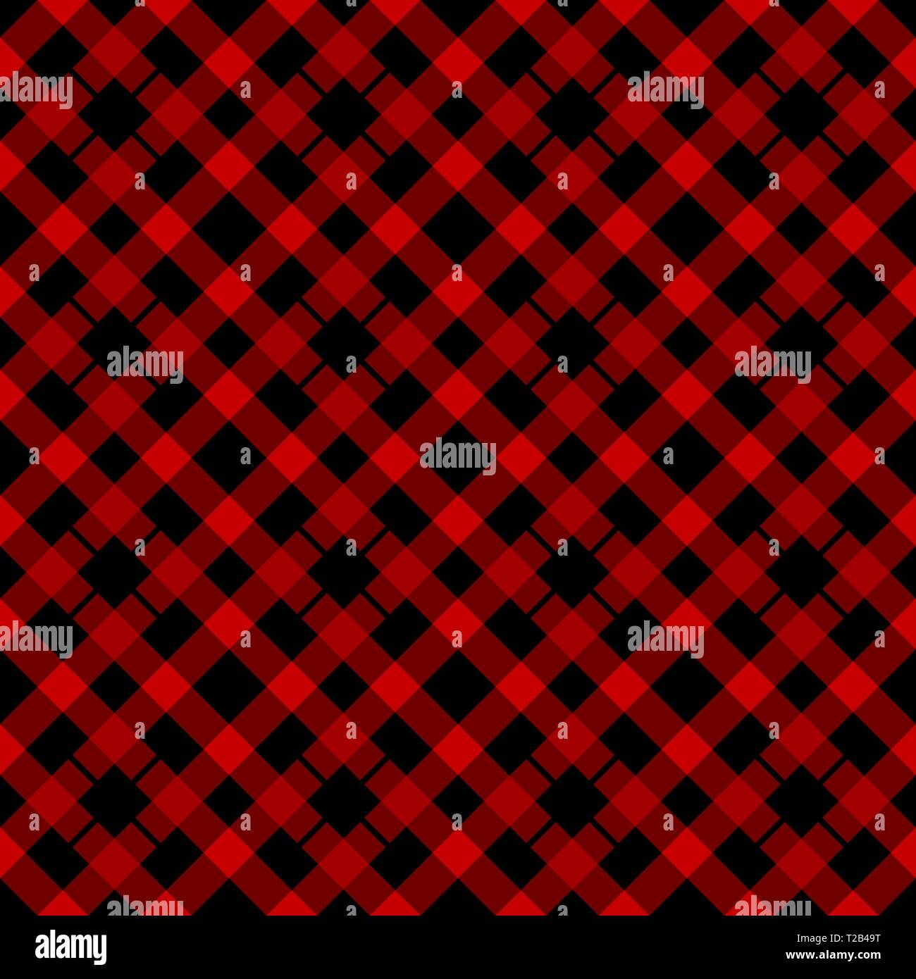 Lumberjack plaid pattern. Alternating red and black squares seamless ...