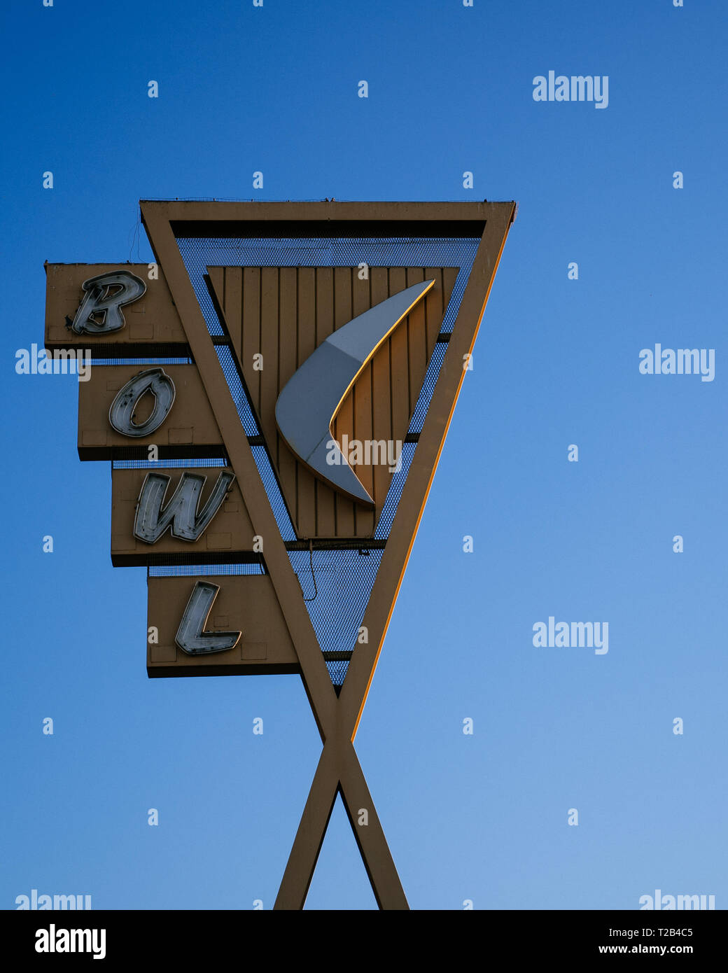 Quotbowlquot Bowling Alley Sign 1950s Atomic Age Design