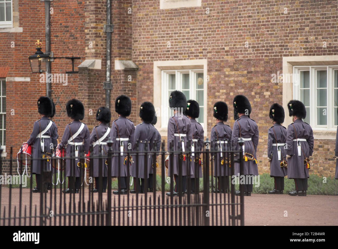 LONDON, UK - MARCH 22, 2019: Soldiers performing Changing the Guards ...