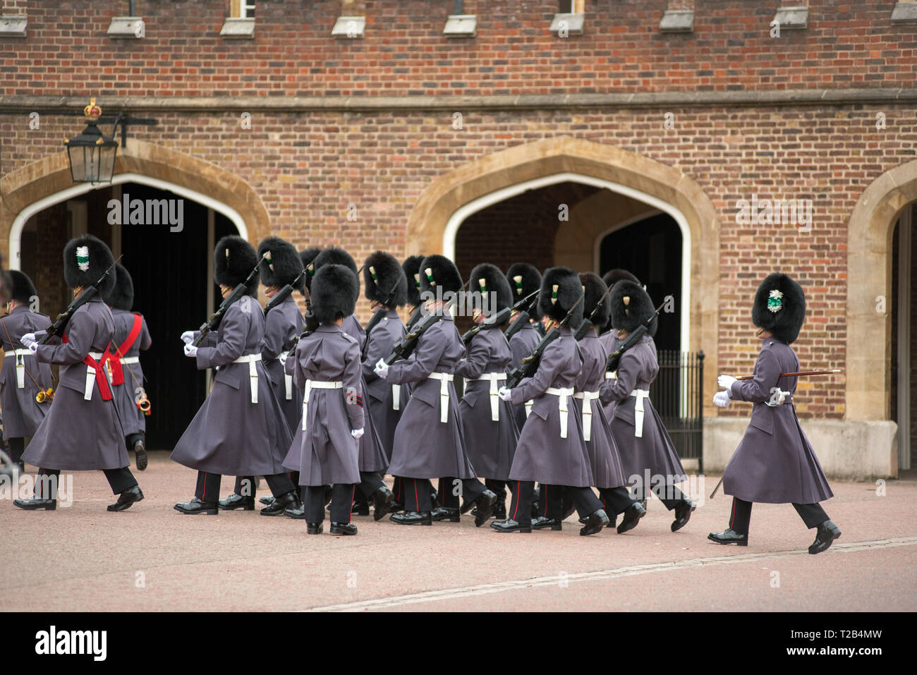 LONDON, UK - MARCH 22, 2019: Soldiers performing Changing the Guards ...