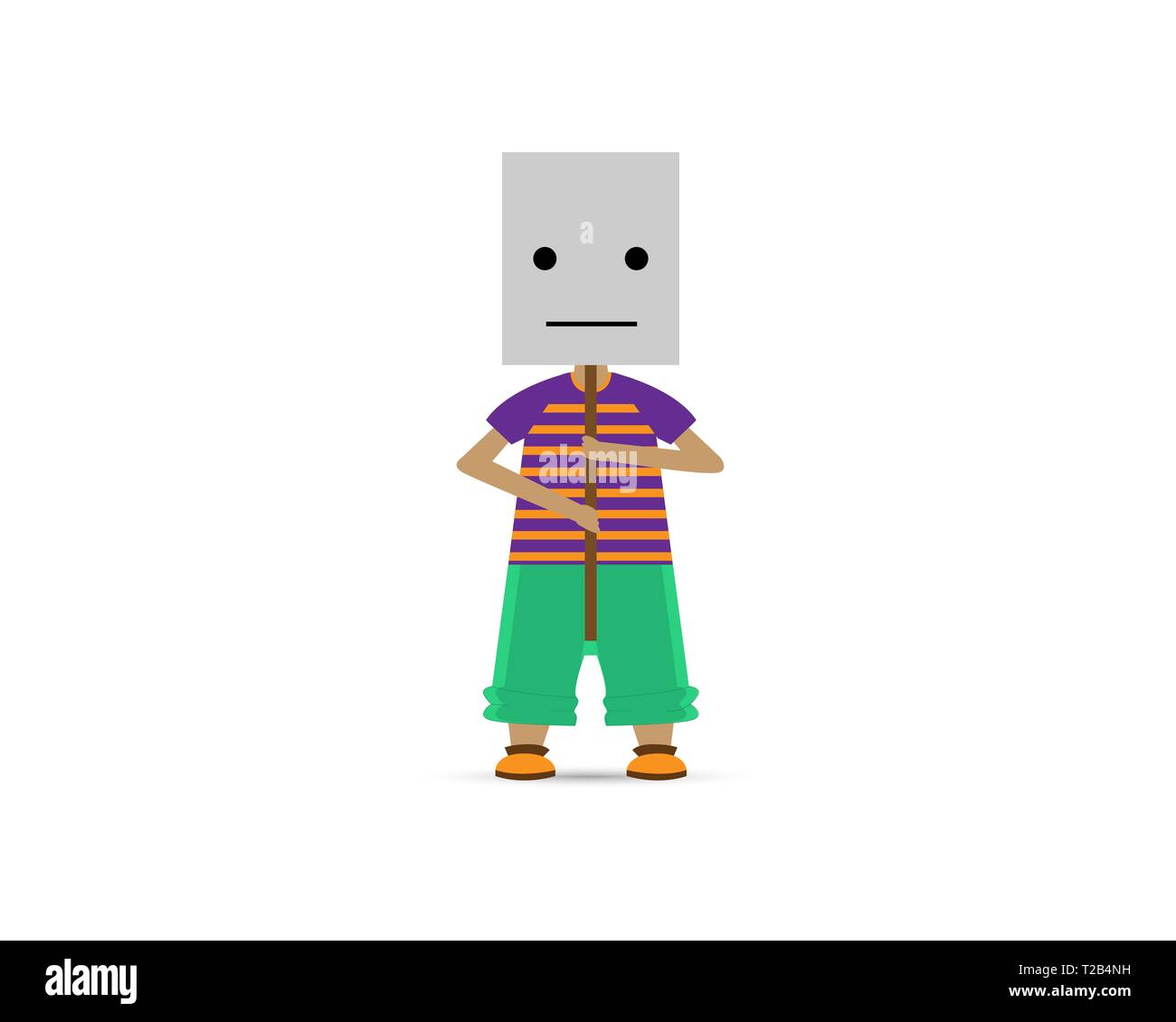 A man with a mask of indifference. Emotions, feelings, state of mind ...