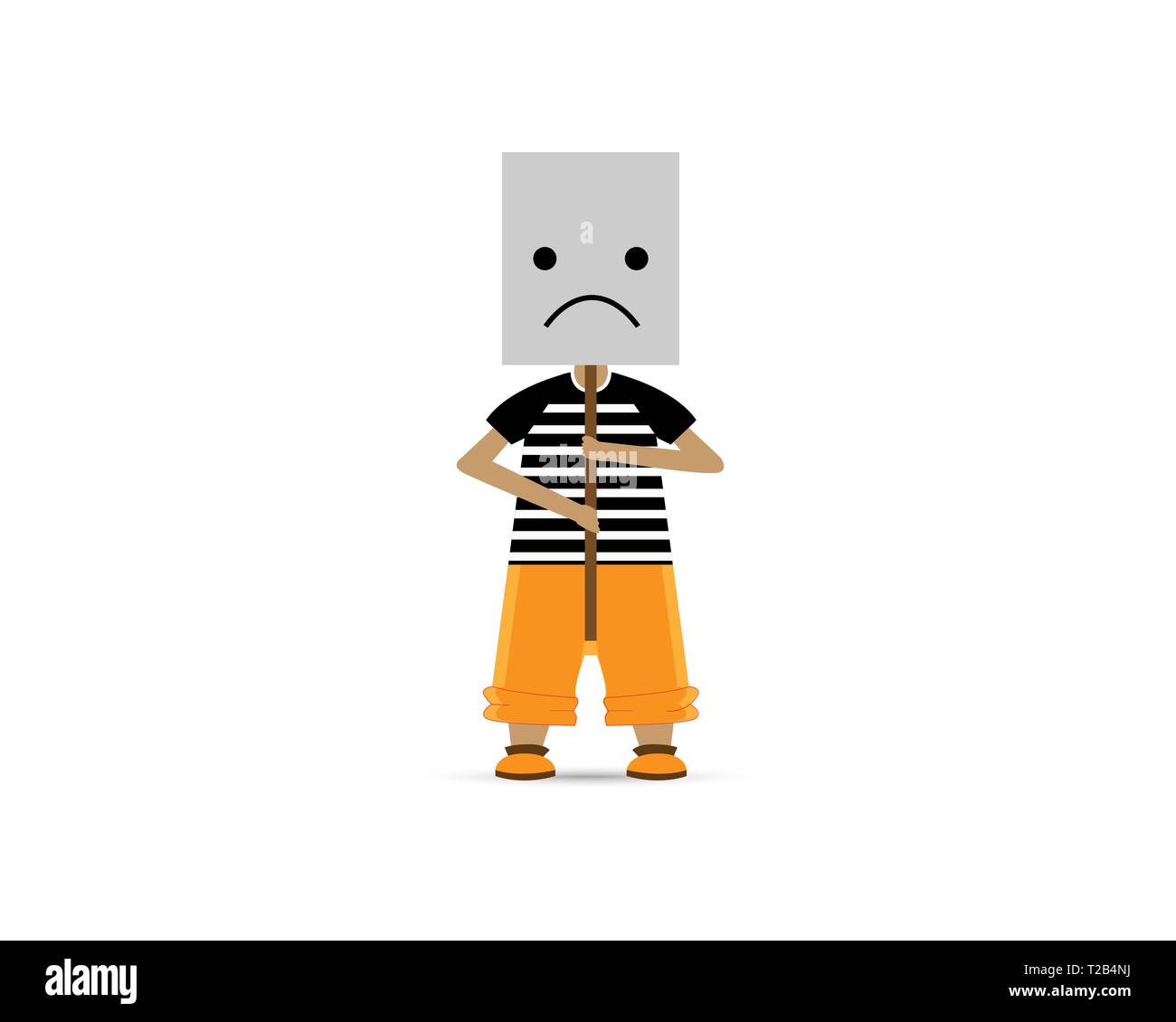 Sad boy face cartoon illustration hi-res stock photography and images ...