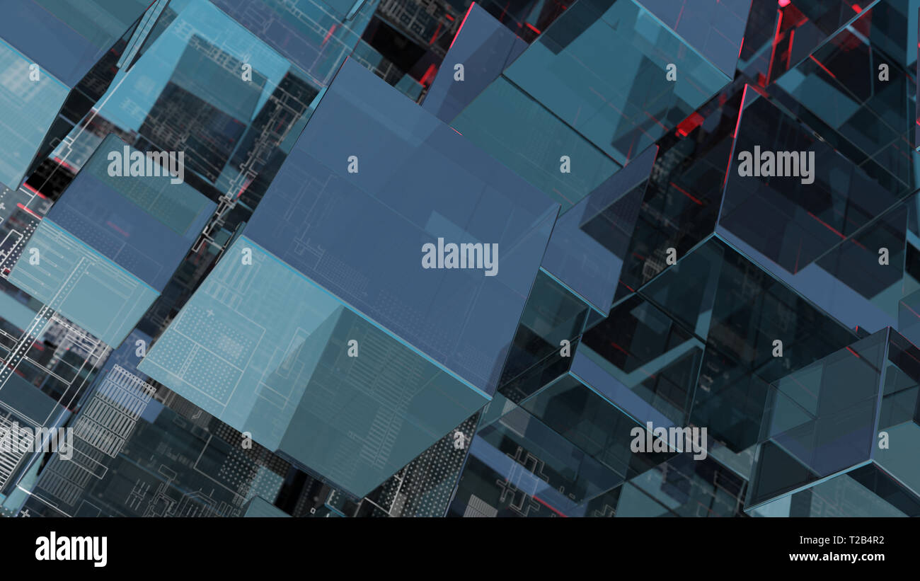 Abstract technology background with glass cubes Stock Photo - Alamy