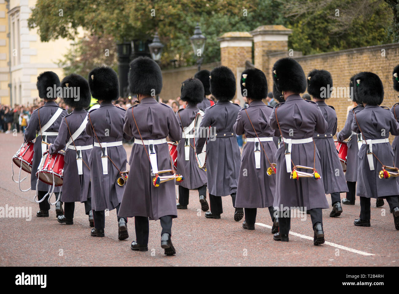 LONDON, UK - MARCH 22, 2019: The Royal Guards marching during the ...