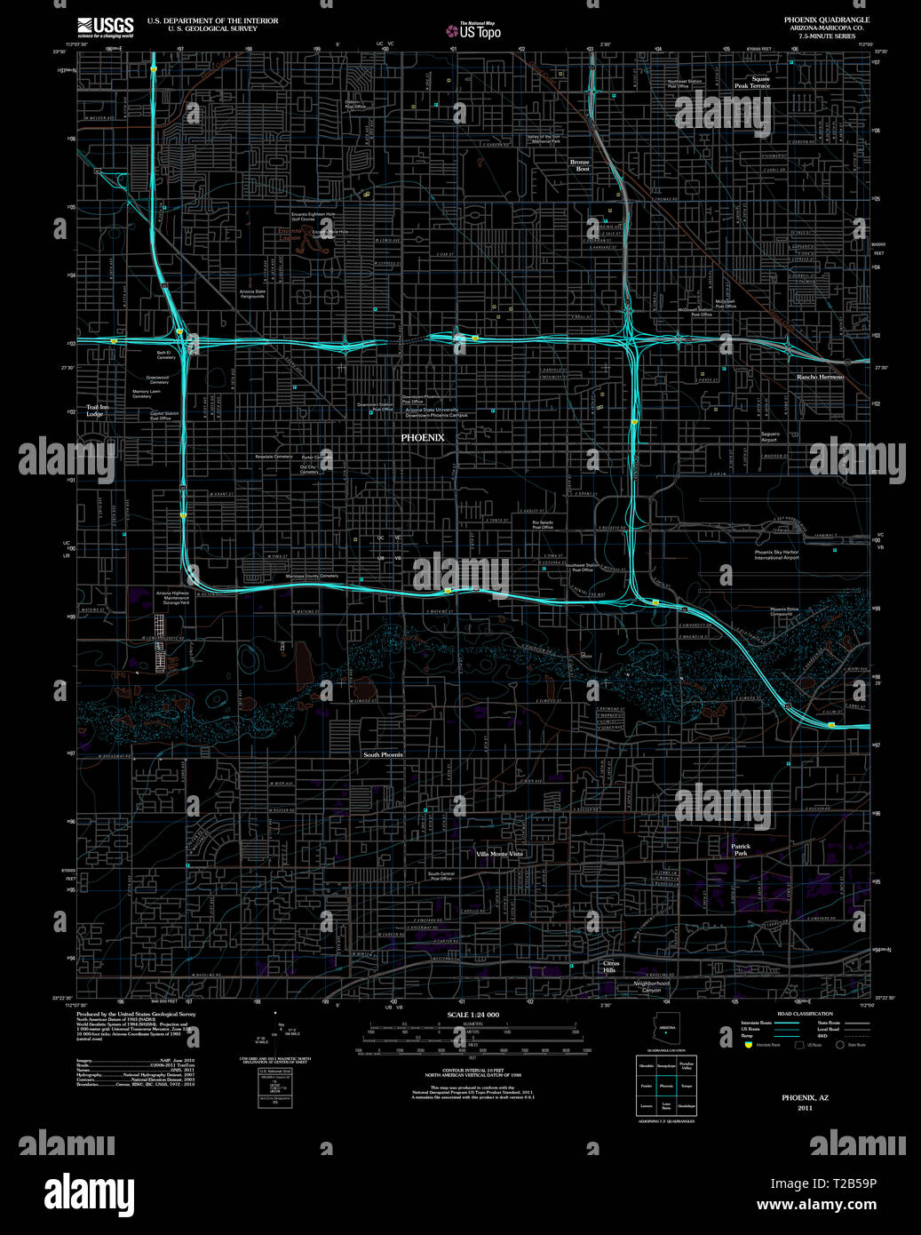 Phoenix az map hi-res stock photography and images - Alamy