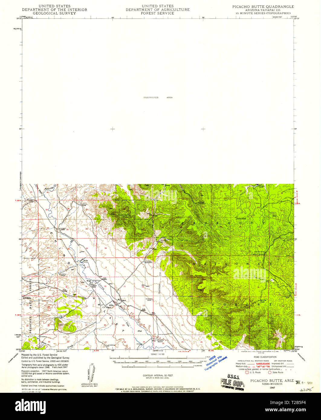 USGS TOPO Map Arizona AZ Picacho Butte 314906 1947 62500 Restoration ...