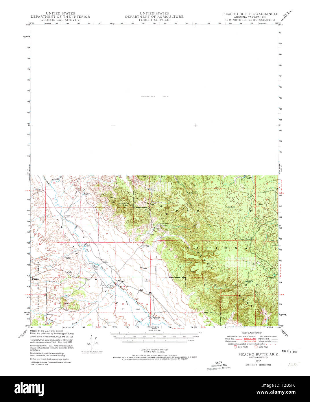 USGS TOPO Map Arizona AZ Picacho Butte 314907 1947 62500 Restoration ...