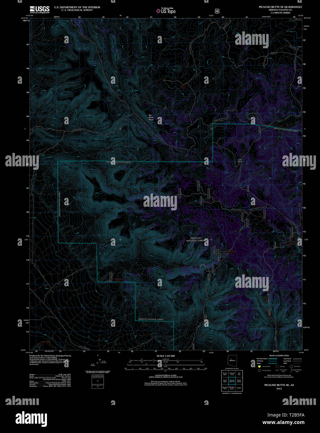 USGS TOPO Map Arizona AZ Picacho Butte SE 20120509 TM Inverted ...