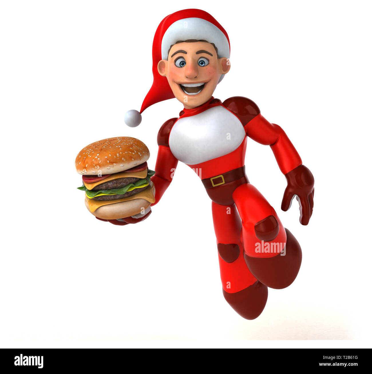 Fun Super Santa Claus - 3D Illustration Stock Photo - Alamy