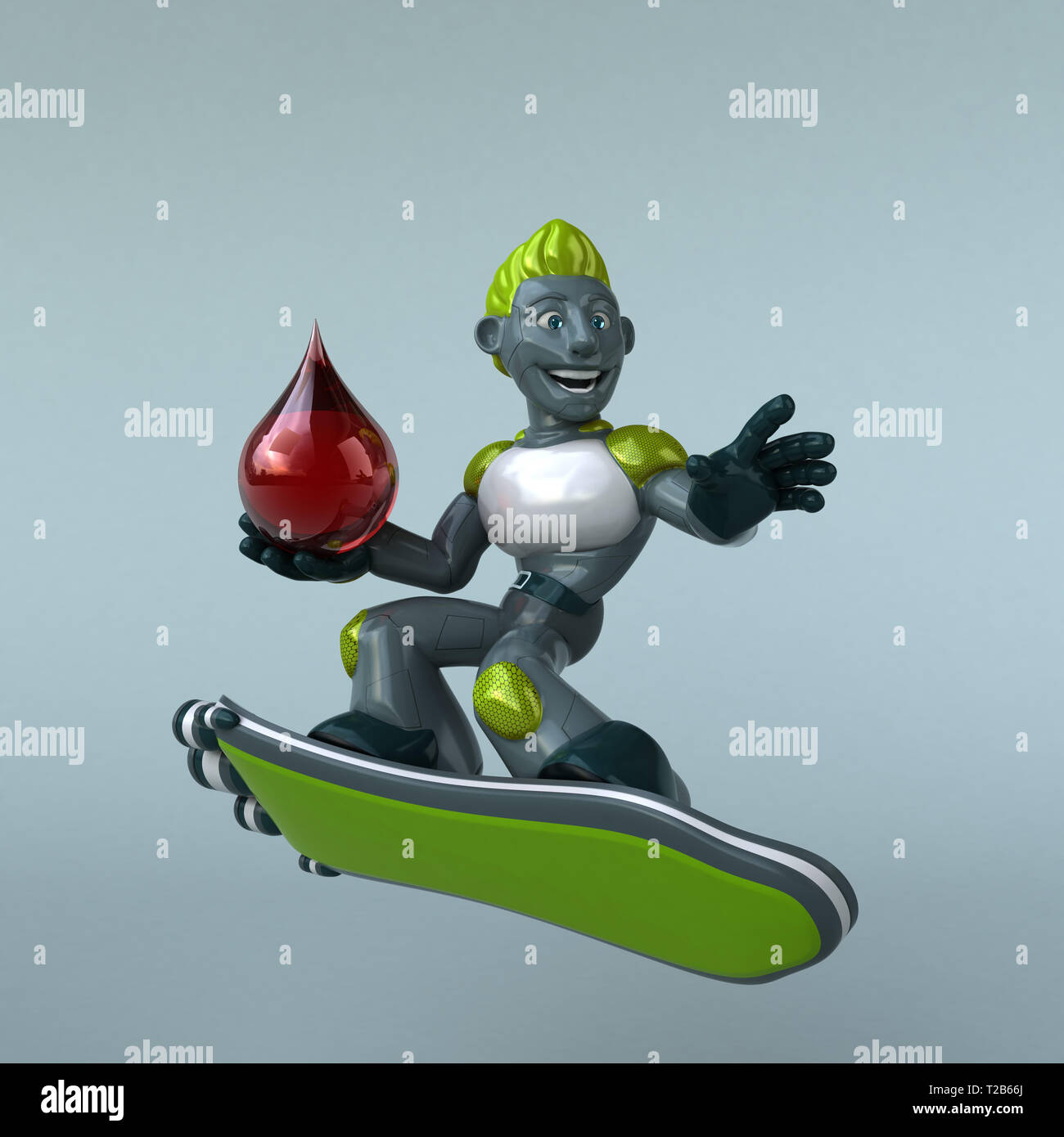 Green Robot - 3D Illustration Stock Photo - Alamy